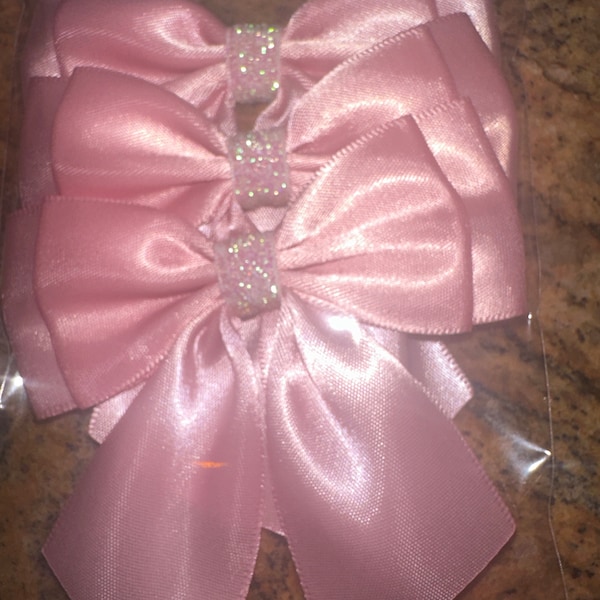 Double Bows Satin Ribbon Ready Made Bows 3.5 Inch 9cm Large Bows Baby ...