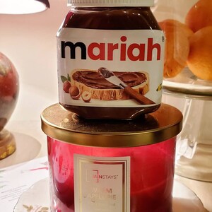 Personalised Chocolate Spread LABEL VINYL STICKER Funny Novelty Gift ...