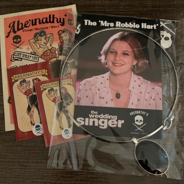 Movie Replica the Wedding Singer 'the Mrs. Robbie Hart' Necklace Julia ...