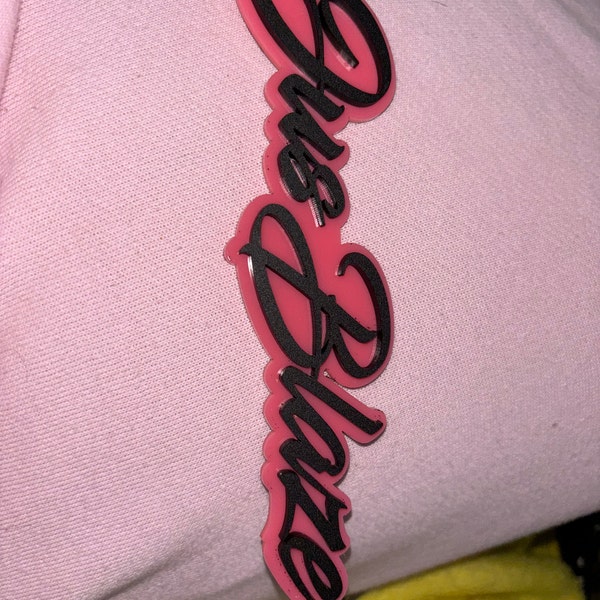 Custom Cursive Font Car Emblem - Custom Colors - Installs in Seconds ...