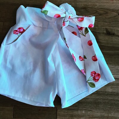 Girl Shorts Sewing Pattern Paper Bag High Waist PDF Instant Download ...