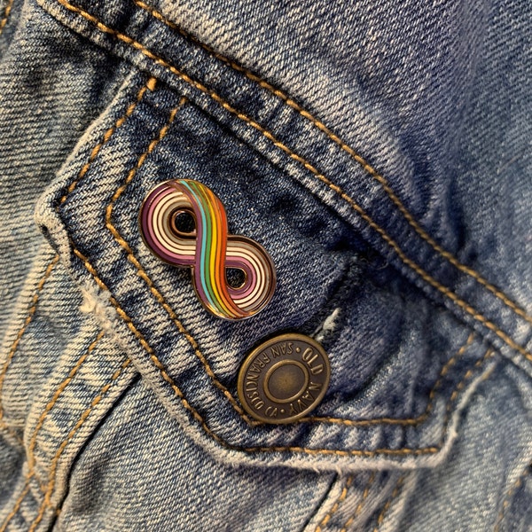 Infinitely Asexual Pin — Subtle Ace Pride Accessory LGBTQ Grey ...