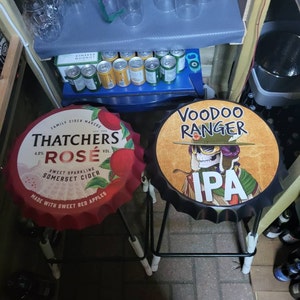 Bar Stool Man Cave Bar Stool Home Bar Bottle Top Cap Custom - Etsy UK