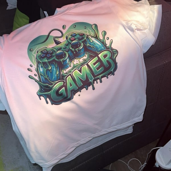 Gamer Png, Dripping Green Gaming Controller Sublimation Design, Games ...