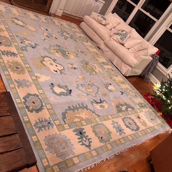 Olive Green Minimal 8 X10 Rug, Hand-knotted Solid Color Wool Rug ...