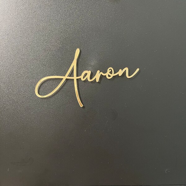 Acrylic Personalized Name Cake Charm Plaque in Cursive Script ...