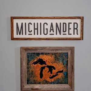 Michigan Family Wood Sign Hand Painted Framed Sign 23.5x11.5 - Etsy