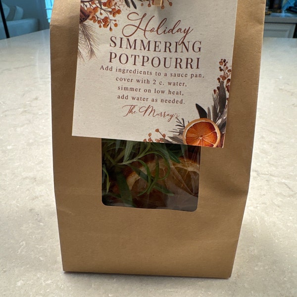 Simmer Pot Instructions Tag, Christmas Simmering Potpourri Gift ...