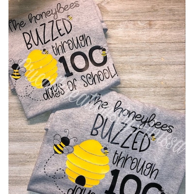 100th Day of School SVG DXF PNG, I Buzzed Through 100 Days of School ...