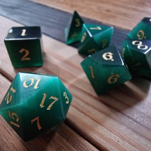 Gemstone Opalite Elven Cut Polyhedral Dice (with Box) Dnd Set - Etsy