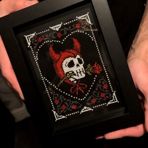 Unholy Admirer Gothic Cross Stitch Pattern Devil Cross Stitch Satanic ...