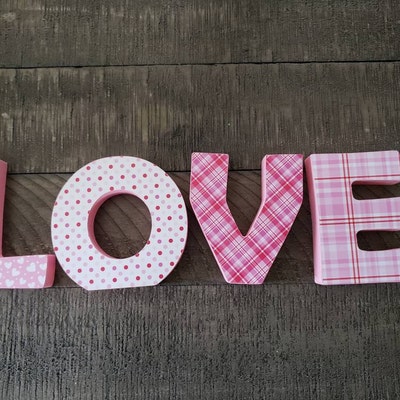 Love Cutout Letters DIY Craft Unfinished Wood Valentines Day Craft ...