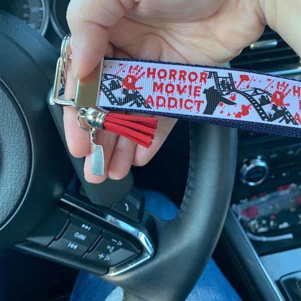 Horror Movie Addict Key Fob - Horror Keychain - Keep Out Key Fob ...