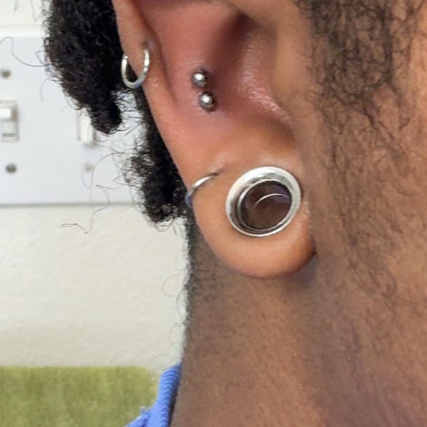 Lobe Cuff Surgical Steel Double Flare Tunnel | 316L Surgical Steel Ear ...