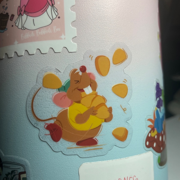 Greedy Gus Gus Transparent Sticker/ Cinderella Sketch Princess Sidekick ...