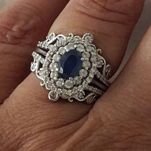 Sapphire Diamond Enhancer Ring Guard Wraps for Ring Enhancer Wrap Ring ...