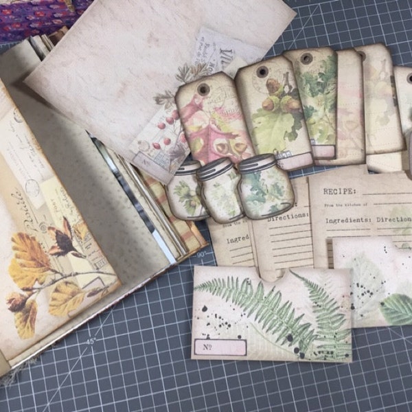 Botanical Garden Junk Journal, Unique Junk Book Handmade Art Book 6x6 ...