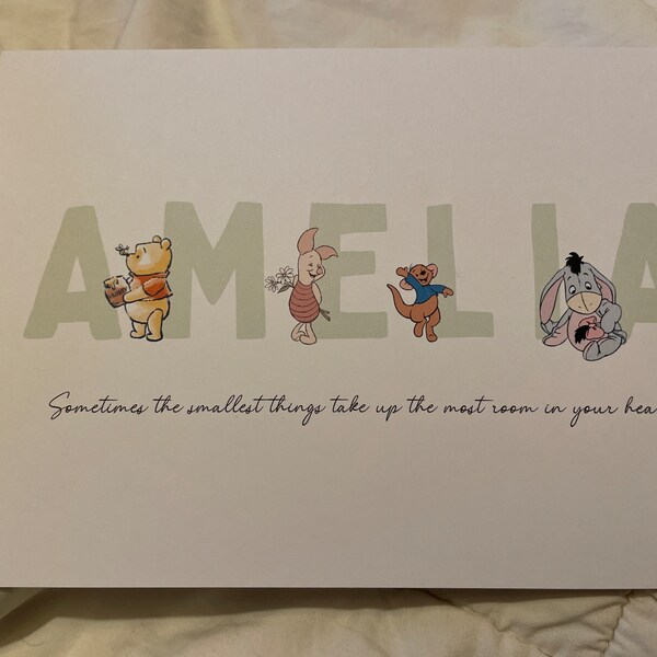 Winnie the Pooh Personalised Name Print | Winnie the Pooh Nursery | New ...