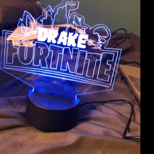 Fortnite Personalized LED Night Light Lamp Engraved FREE | Etsy
