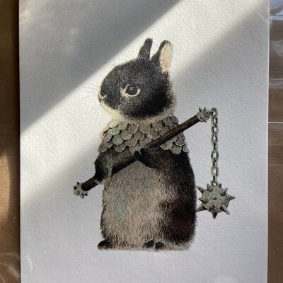 Bunny With Flail Print - Etsy