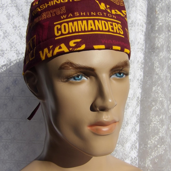 NFL Football Washington Commanders All Over on Red Woven Cotton Fabric ...