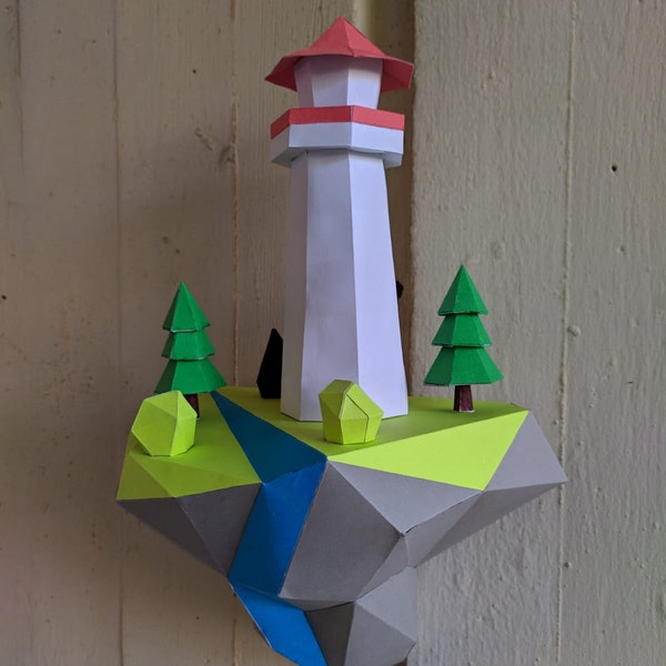 Island Papercraft / Paper Craft / 3D Papercraft /3D Lighthouse Island ...