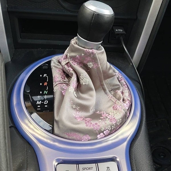 Gray With Pink Cherry Blossom Shift Boot OR E-brake Boot / Sakura Shift ...