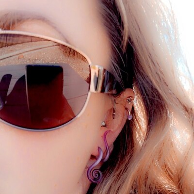 NEW DESIGN 2G Oil Slick Jade Opal White Hearts Augmented Snakes Gauged ...