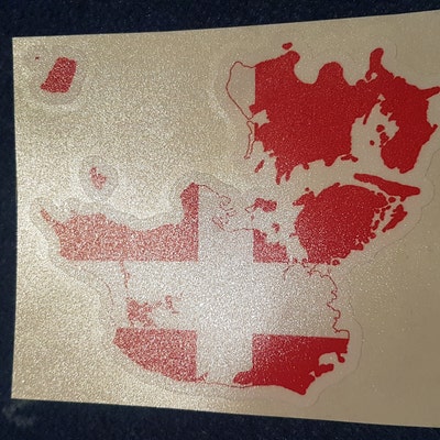 Denmark Map Flag Silhouette Sticker for Laptop Book Fridge Guitar ...