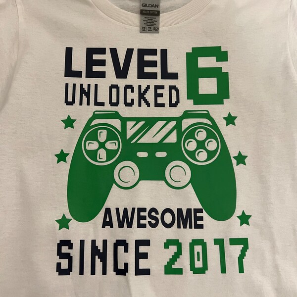 Level 6 Unlocked Svg 6th Birthday Boy Gamer 6 Years Old Video Game ...