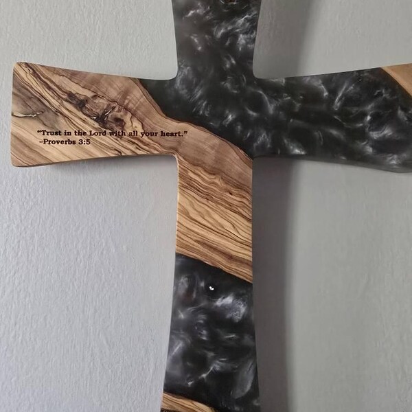 Custom Made Resin&olive Wood Wall Cross,wooden Crucifix,epoxy and Olive ...