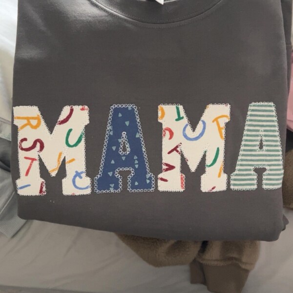 Colorful Varsity Letter Arch TEACH Embroidered Sweatshirt Simple ...