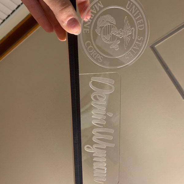 USMC Name Plate With Interchangeable Rank & Emblem - Etsy