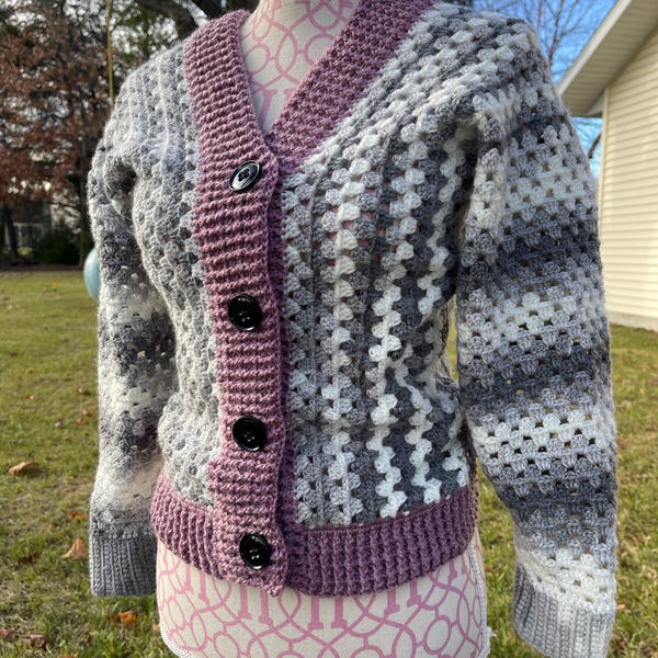 CROCHET PATTERN & VIDEO/ Cascade Mountain Cardigan, Granny Stitch ...