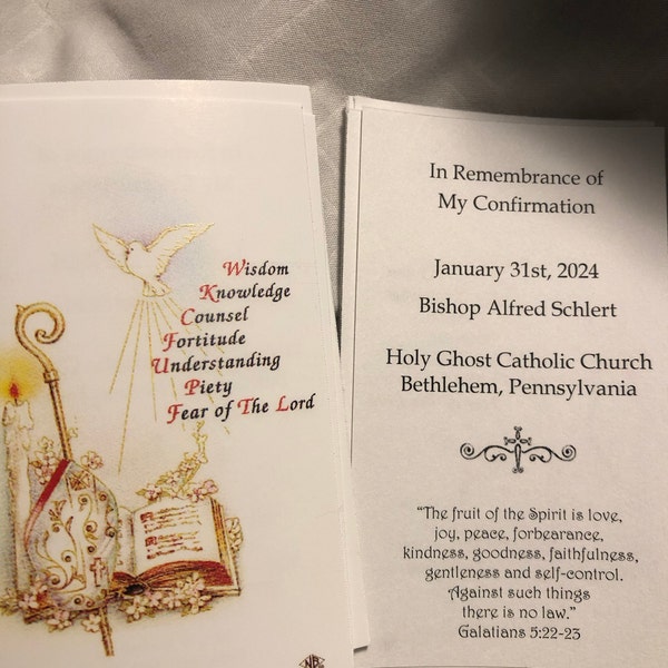 Personalized Italian Confirmation Remembrance Cards Holy Cards Prayer ...