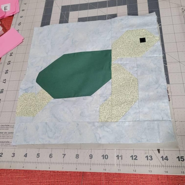 Turtle Quilt Block Pattern, Machine Pieced, Nautical Range, Instant PDF ...