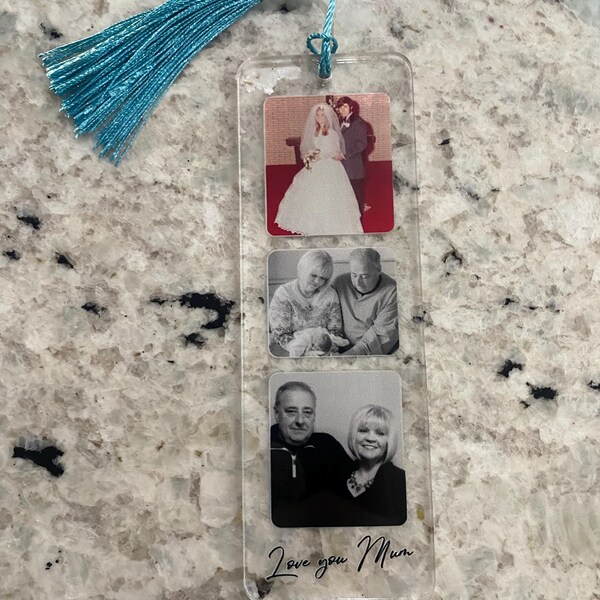 Personalized Memorial Bookmark, Custom Acrylic Bookmark With Tassel ...