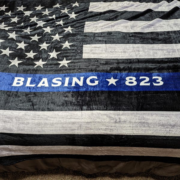 Thin Blue Line Blanket Custom | Police Officer Blanket | Law ...