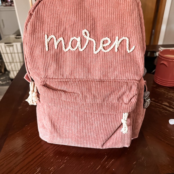 Custom Name Backpack / Hand-embroidered Bookbag / Personalized Children ...