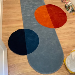 Hand Tufted Kidney Shape Modern Wool Handmade Area Rug Hand - Etsy