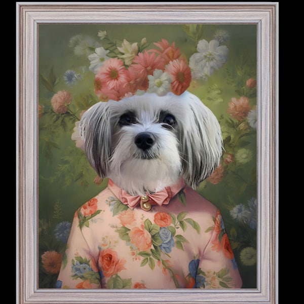 Custom Pet Portrait, Digital Pet Portrait, Whimsical Pet Portrait From ...