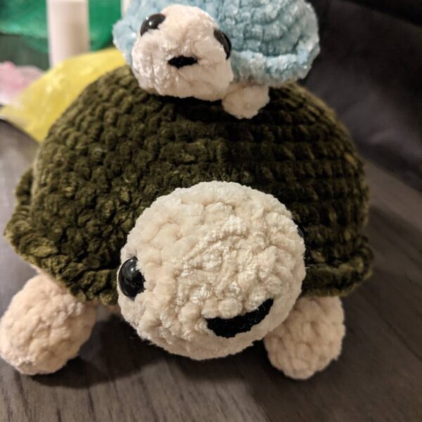 Cute Chubby Turtle Plushie, Crochet Velvet Turtle Plushie, Velve ...
