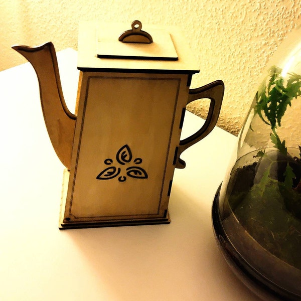 Tea Bag Box, Teapot Svg Dxf Design for Laser Cut . Ready Table Decor ...