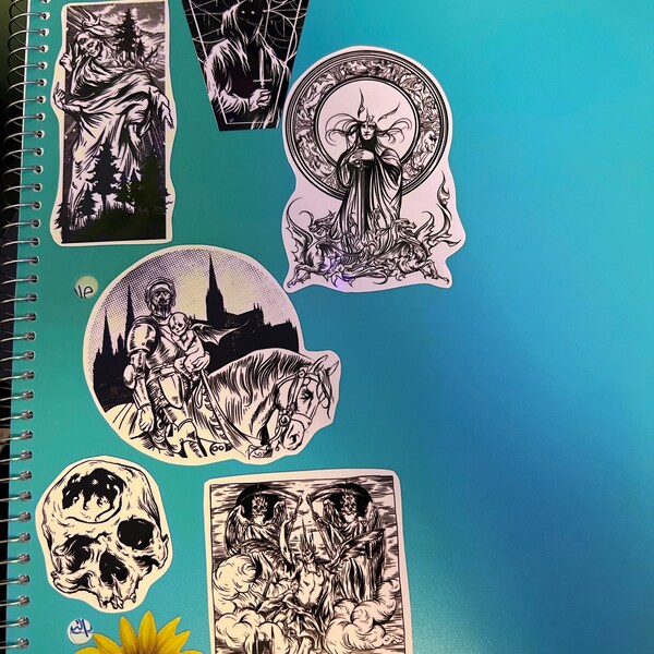 Dark Horror Art Waterproof Vinyl Sticker Set Goth Heavy Metal Skull ...