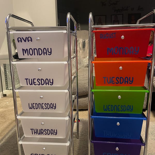 Days of the Week Decals, Days of the Week Stickers, Weekday Decals ...