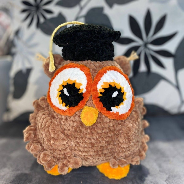Crochet Graduation Plush Owl Amigurumi Pattern - Teacher Appreciation ...