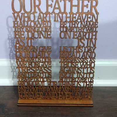 Modern Lord's Prayer Our Father christian or Catholic Circle With Cross ...