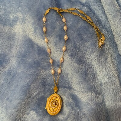 Vintage Antique Art Deco Letter M Locket Necklace, Gold Filled Locket ...