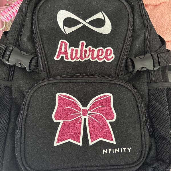 Black Sparkle Personalized Chasse Glitter Backpacks - Choose Cheer ...