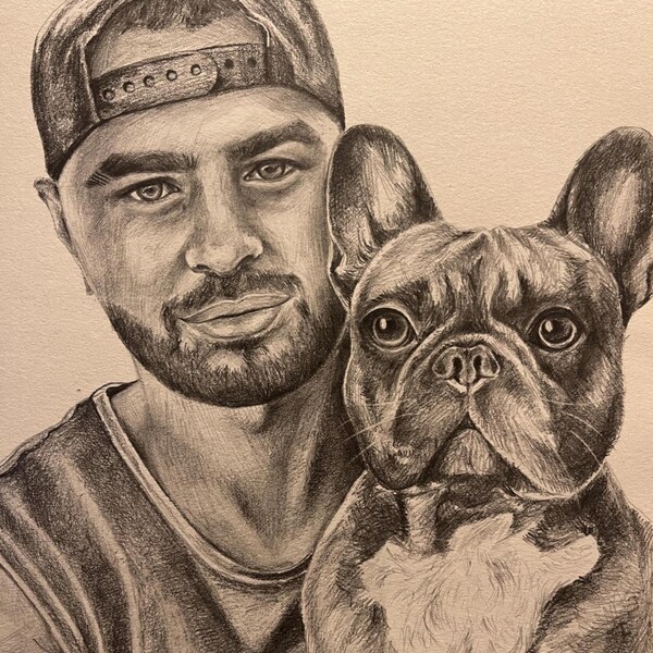 Pet Portrait Drawing/charcoal Pet Drawing/custom Portrait/charcoal Dog ...